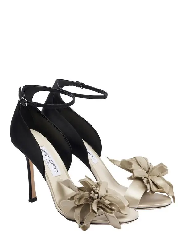 JIMMY CHOO Coko Floral-applique Sandals - Multicoloured