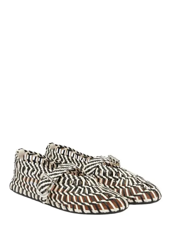 Alaïa Woven Leather Ballet Flats - Multicoloured