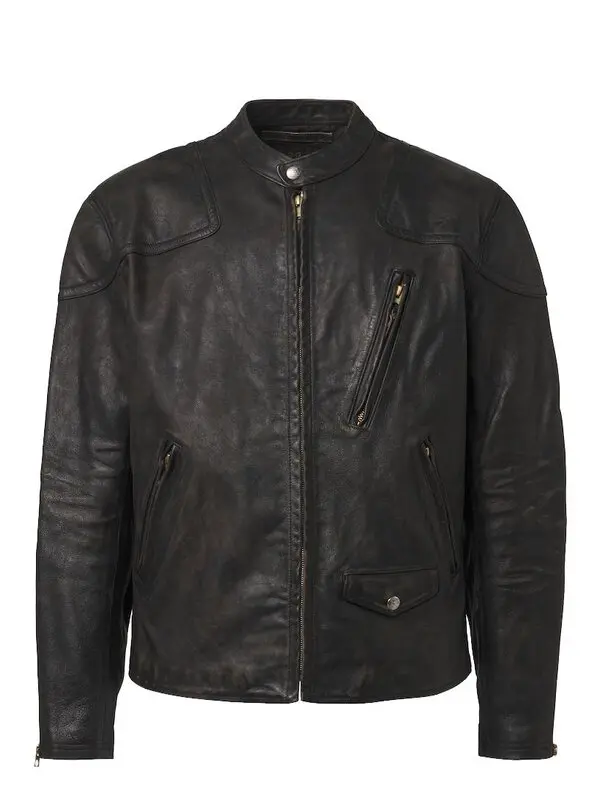 Ralph Lauren Watts Leather Biker Jacket - Black