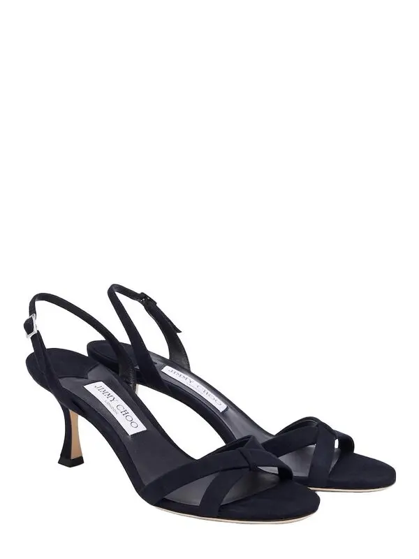 JIMMY CHOO Elsy Suede Slingback Sandals - Blue