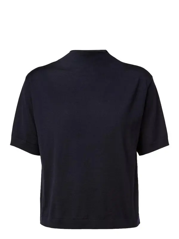 JIL SANDER Wool Mockneck Sweater - Blue