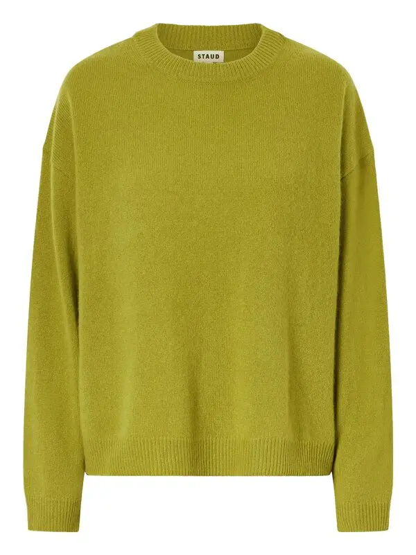 Staud Serrano Cashmere Crew Neck Sweater - Green
