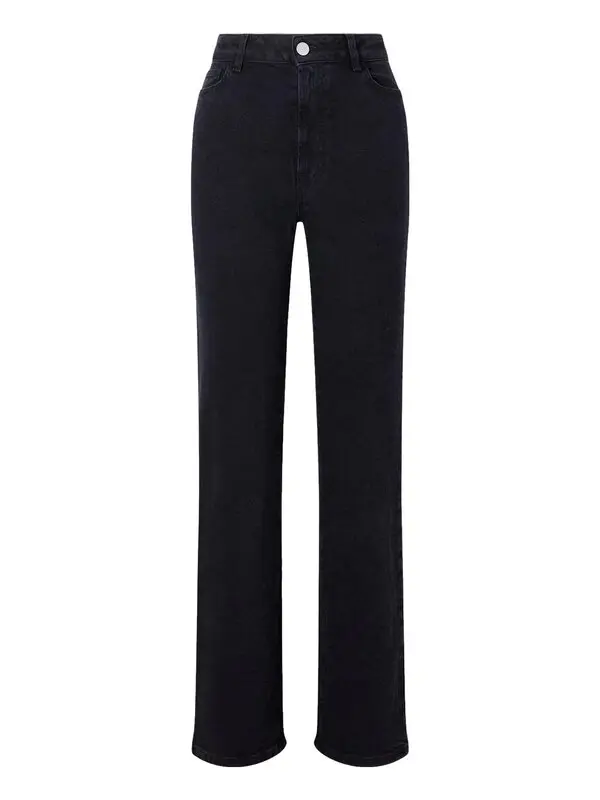 RÓHE Lino Stretch High-rise Straight-leg Jeans - Black