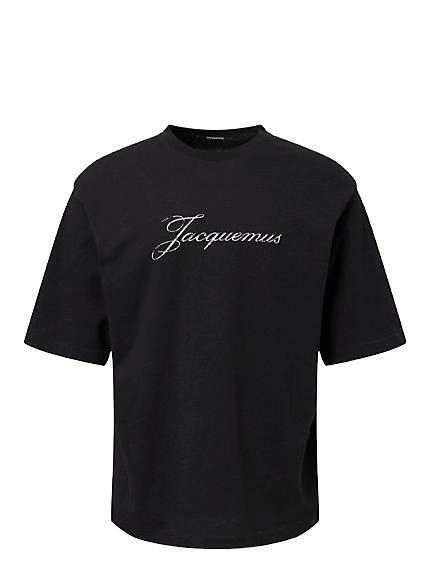 Jacquemus Le Logo-print Cotton And Hemp-blend T-shirt - Black