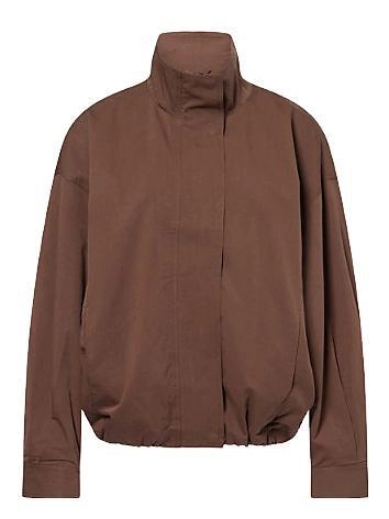 Dissh Rory High-neck Cotton And Linen-blend Track Jacket - Choc