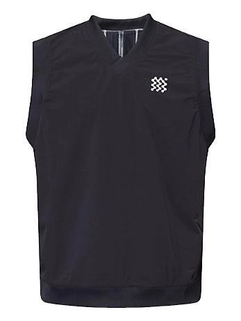 MANORS Reversible V-neck Stretch-woven Gilet - Black