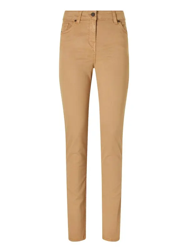 Purdey Cotton, Lyocell, And Silk-blend Skinny-leg Pants - Brown