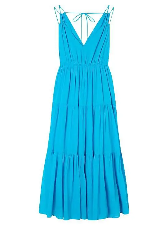 Whistles Sleeveless V-neck Maxi Dress - Turquoise