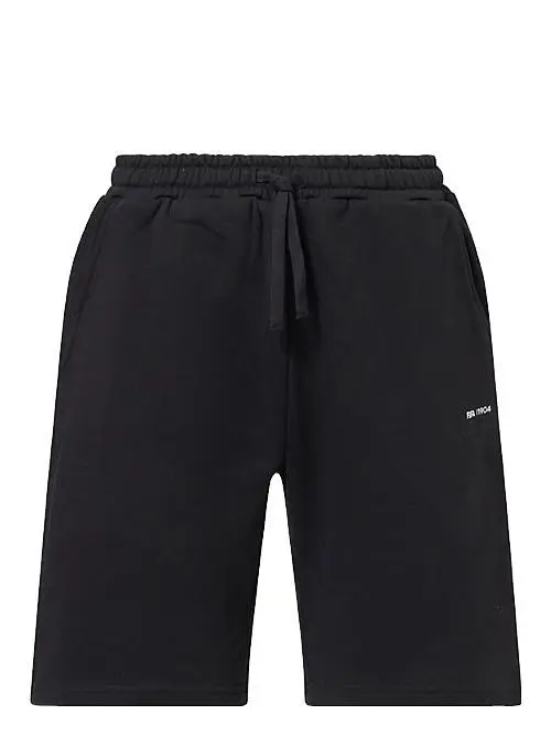 FIFA 1904 Stacked-logo Embroidered Cotton Shorts - Black