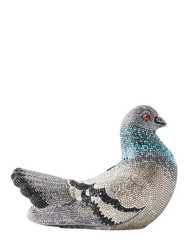 Judith Leiber Pigeon Crystal-embellished -tone Clutch - Silver