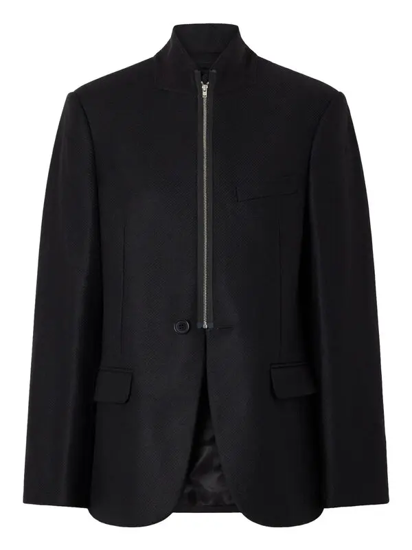 MAISON MARGIELA Wool-blend Zip-up Blazer - Black