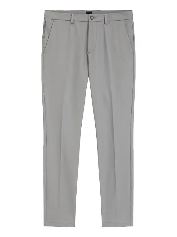 BOSS Tapered-leg Slim-fit Cotton-blend Trousers - Open Grey