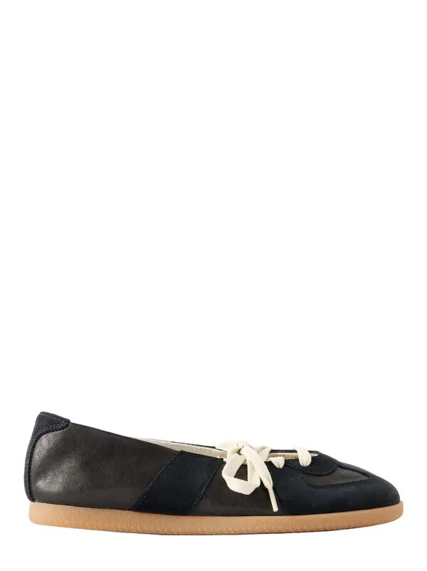 MAISON MARGIELA Replica Suede-trimmed Leather Sneakers - Black