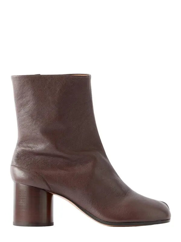 MAISON MARGIELA Tabi Leather Ankle Boots - Brown