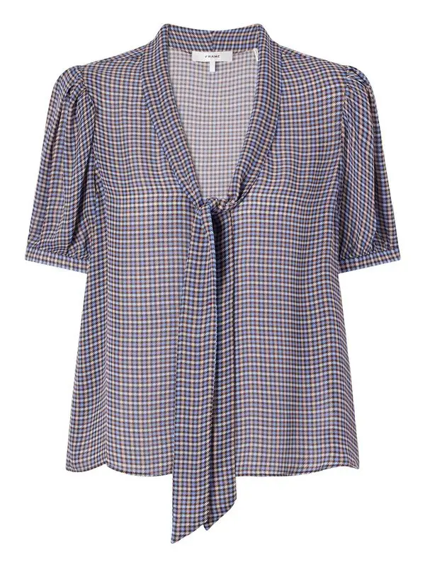 FRAME The Sonnet Printed Silk Blouse - Brown