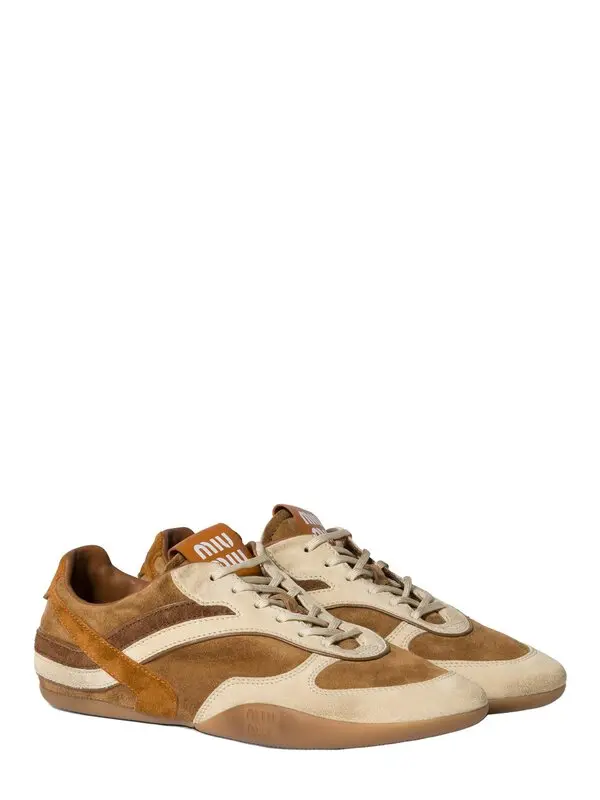 Miu Miu Gymnasium Suede Sneakers - Cinnamon/amber