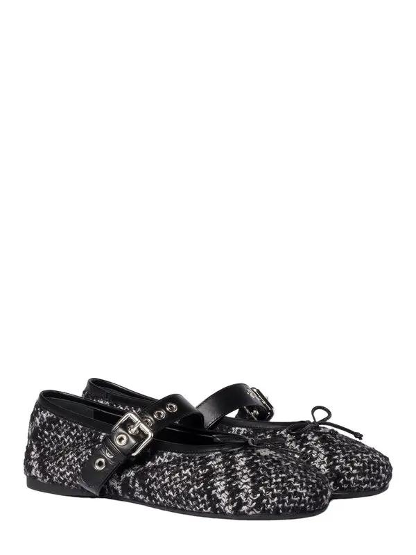 Miu Miu Wool And Silk Ballerinas - Black