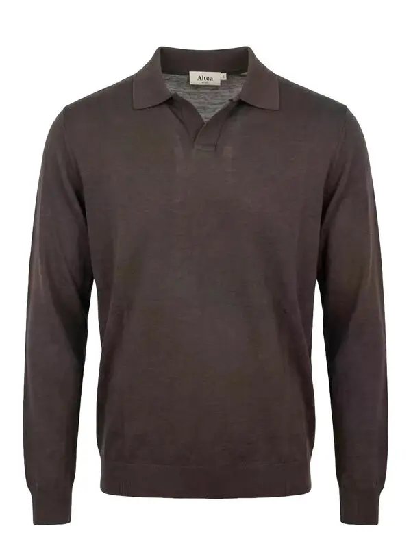 Altea Long-sleeve Polo Sweater - Brown