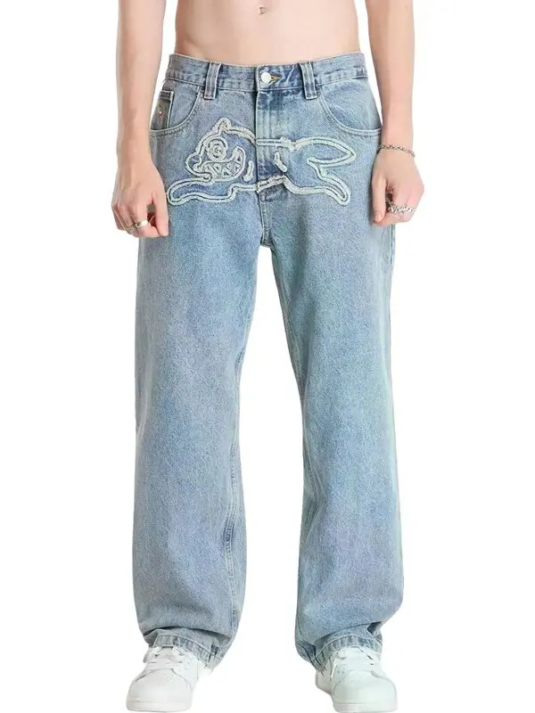 BILLIONAIRE BOYS CLUB - ICE CREAM Running Dog Appliqué Jeans - Blue