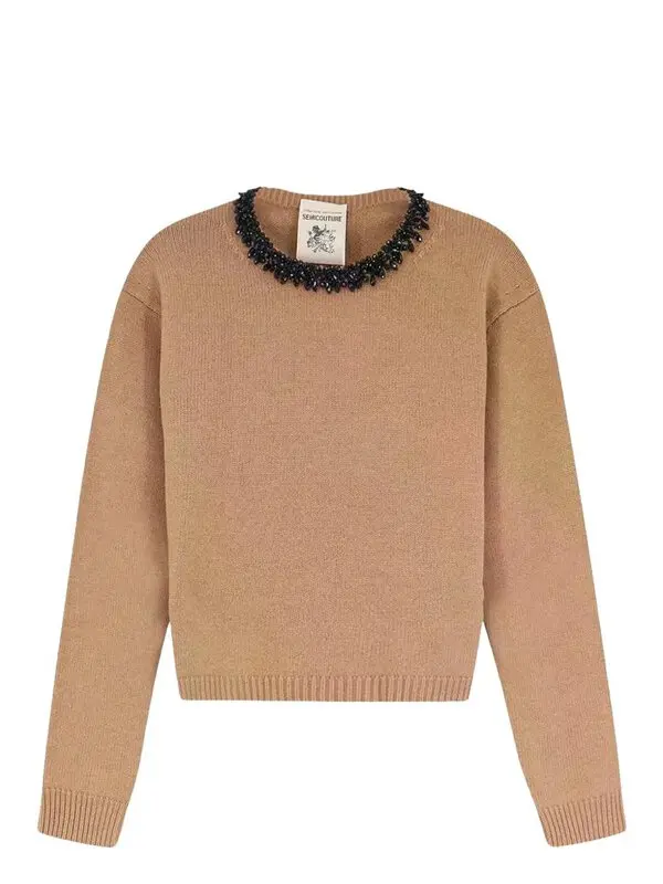 SEMICOUTURE Denny Bead-embellished Sweater - Neutrals