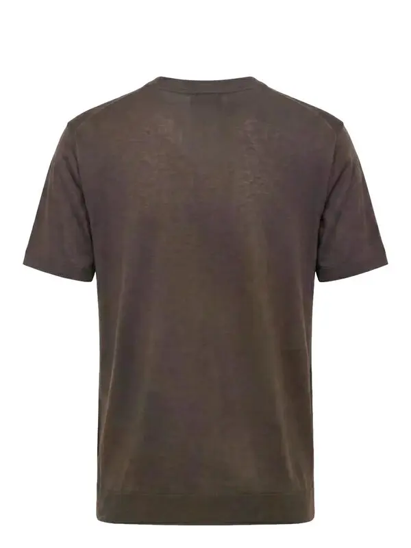 Altea Crew-neck Linen T-shirt - Brown