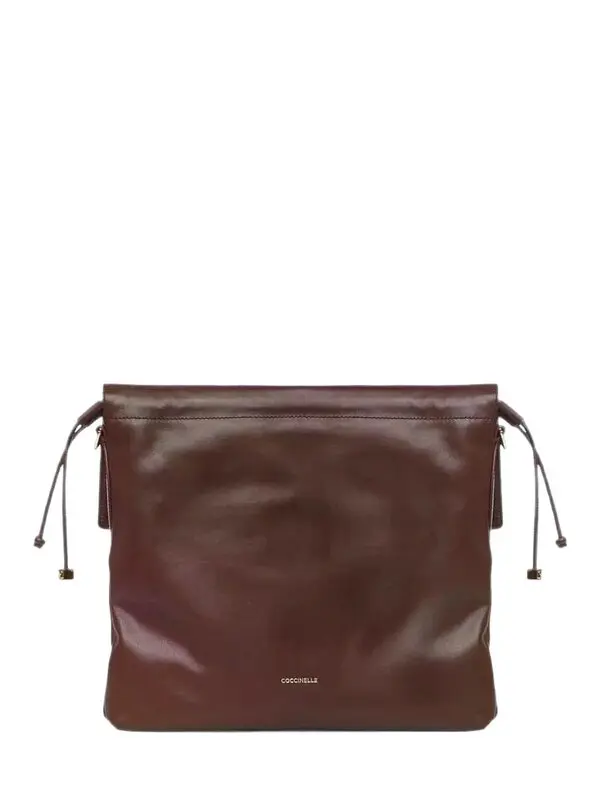 COCCINELLE Logo-embossed Leather Shoulder Bag - Brown