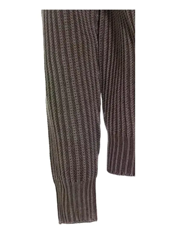 04651 / A TRIP IN A BAG Ribbed Knit Mock Neck Sweater - Brown