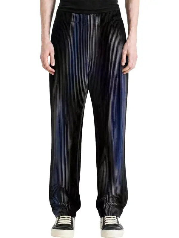 Issey Miyake Blend Of Lights Pleated Straight-leg Trousers - Black