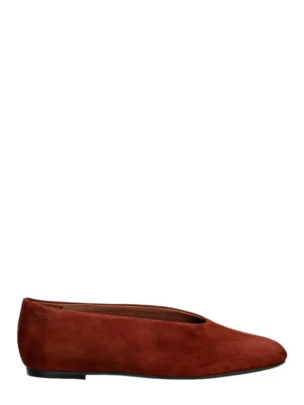 VAGABOND SHOEMAKERS Aleya Suede Almond-toe Ballet Flats - Red