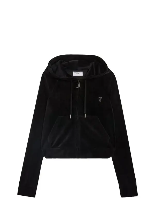 Juicy Couture Rhinestone-embellished Zip-up Hoodie - Black