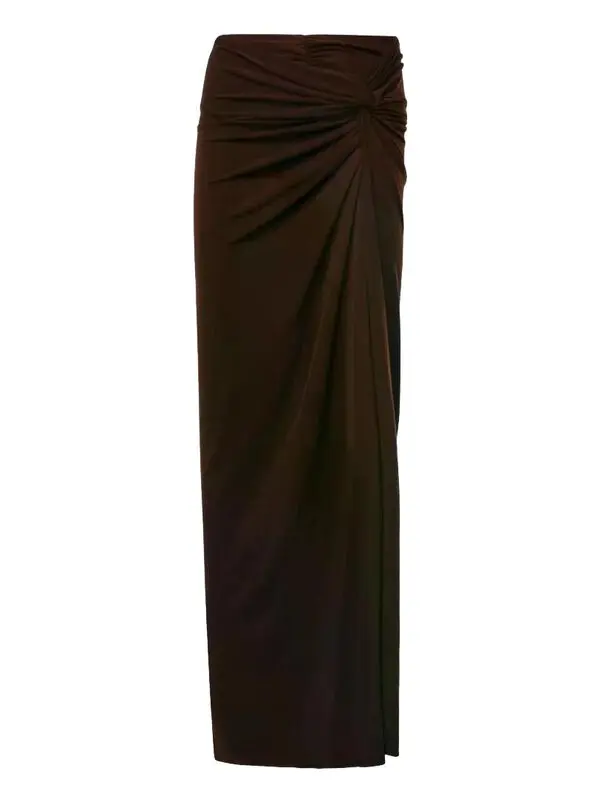 Andamane The Attico Twist-detail Gathered Maxi Skirt - Brown