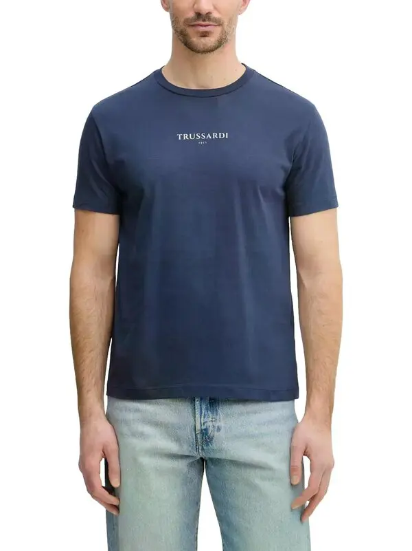 TRUSSARDI Logo-print Short-sleeve T-shirt - Blue