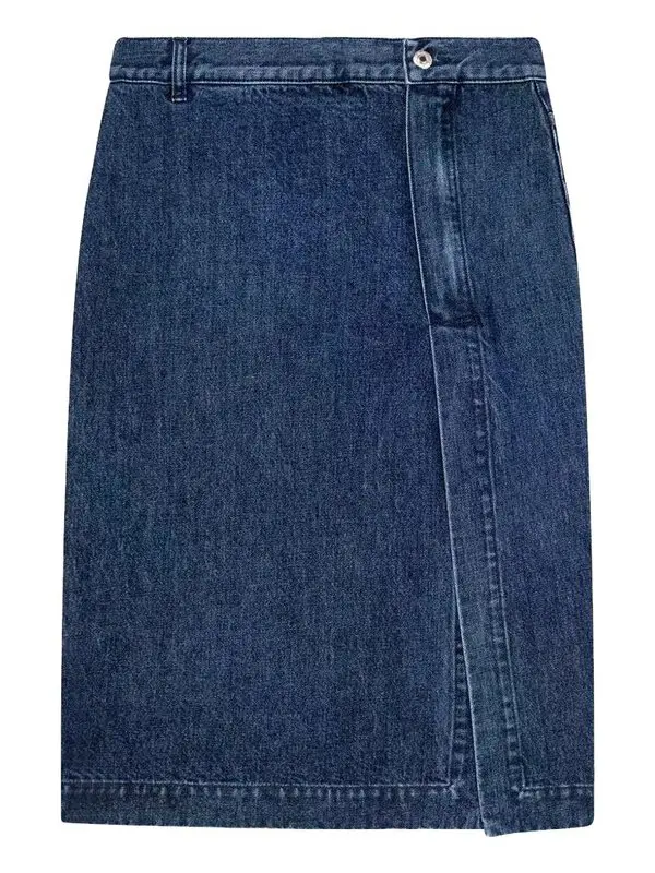 MSGM Slit Detail Midi Skirt - Blue