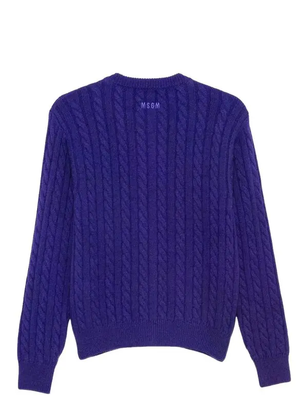 MSGM Cable-knit Button-front Cardigan - Purple