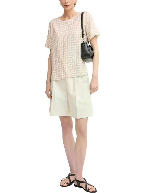 TRUSSARDI Geometric Print Short Sleeve T-shirt - Neutrals