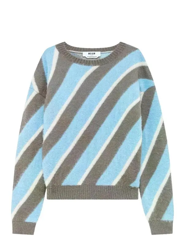 MSGM Diagonal-stripe Sweater - Blue