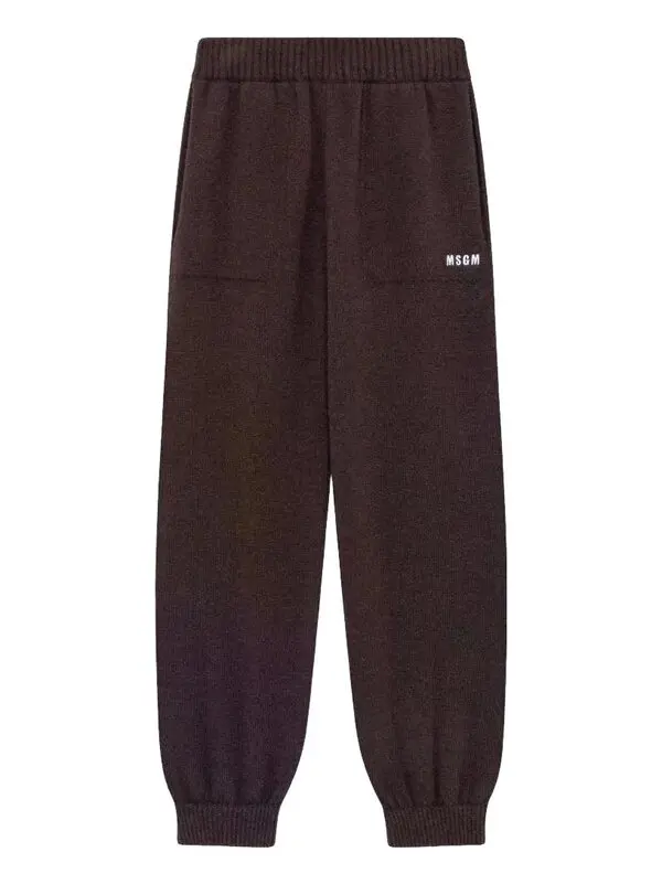 MSGM Logo Print Track Pants - Brown