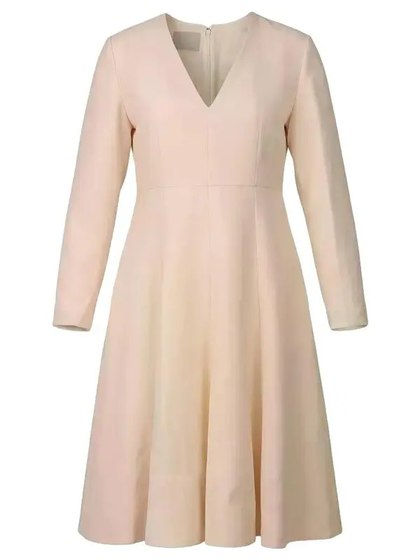 Valentino Garavani V-neck Long-sleeve Dress - Neutrals