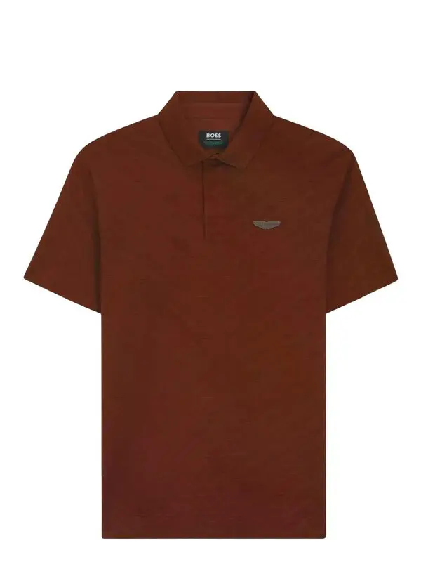BOSS Logo-plaque Polo Shirt - Brown