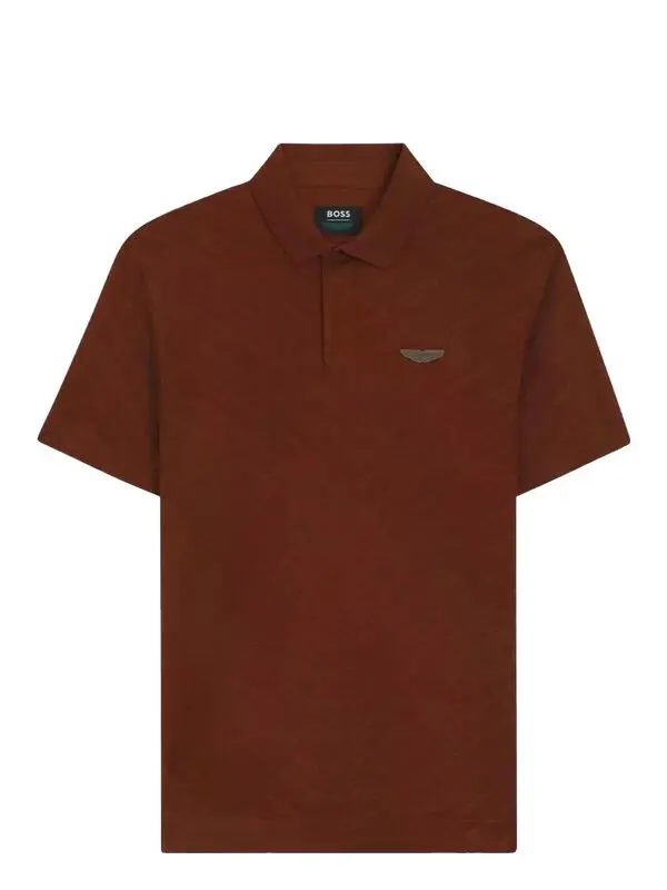 BOSS Logo-plaque Polo Shirt - Brown