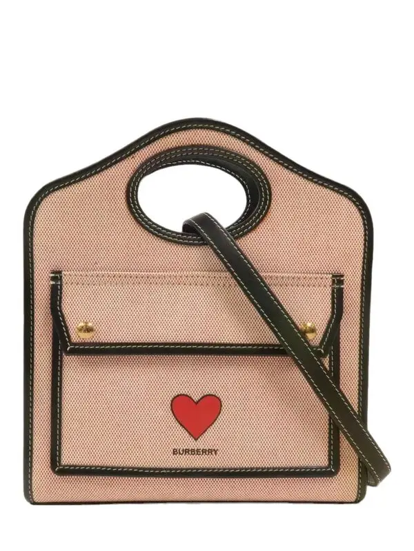 Burberry Mini Pocket Leather-trim Shoulder Bag - Pink