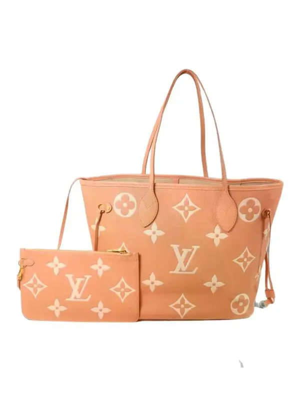 LOUIS VUITTON Mm Neverfull Monogram Empreinte Tote Bag - Orange