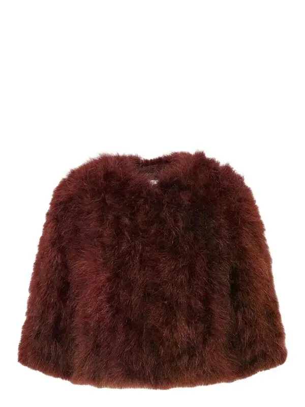 YVES SALOMON Feather-embellished Jacket - Brown