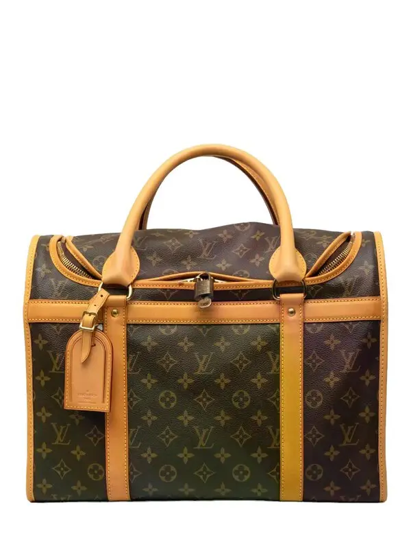 LOUIS VUITTON 2005 Monogram Sac Chien Pet Carrier 40 Travel Bag - Brown