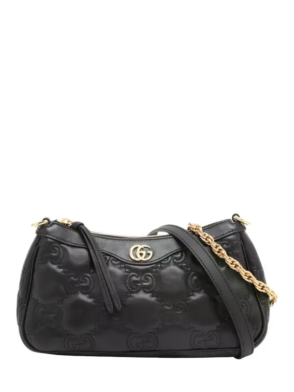 Gucci Matelassé Gg Small Leather Satchel - Black