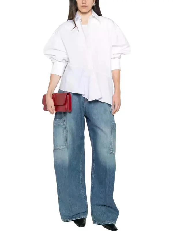 Sportmax Pleated-detail Cargo Jeans - Blue