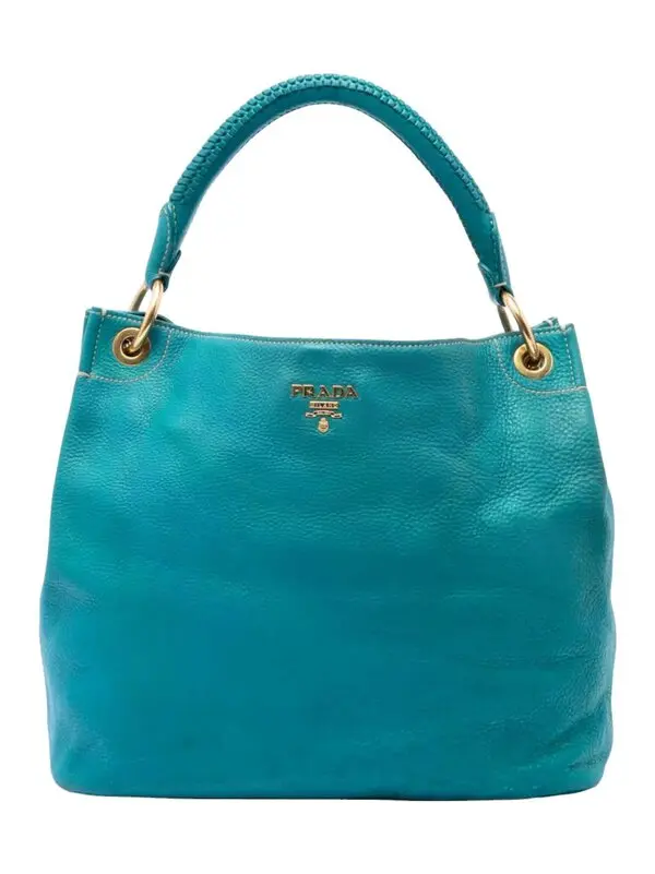 Prada Vitello Daino Hobo Bag - Blue