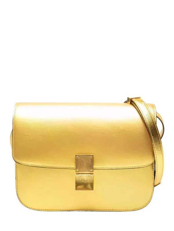 Celine 2013 Medium Metallic Calfskin Classic Box Crossbody Bag - Gold