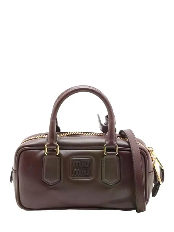 Miu Miu Arcadie Leather Satchel - Brown