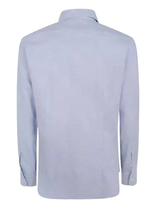 BARBA NAPOLI Button-up Long-sleeve Shirt - Blue